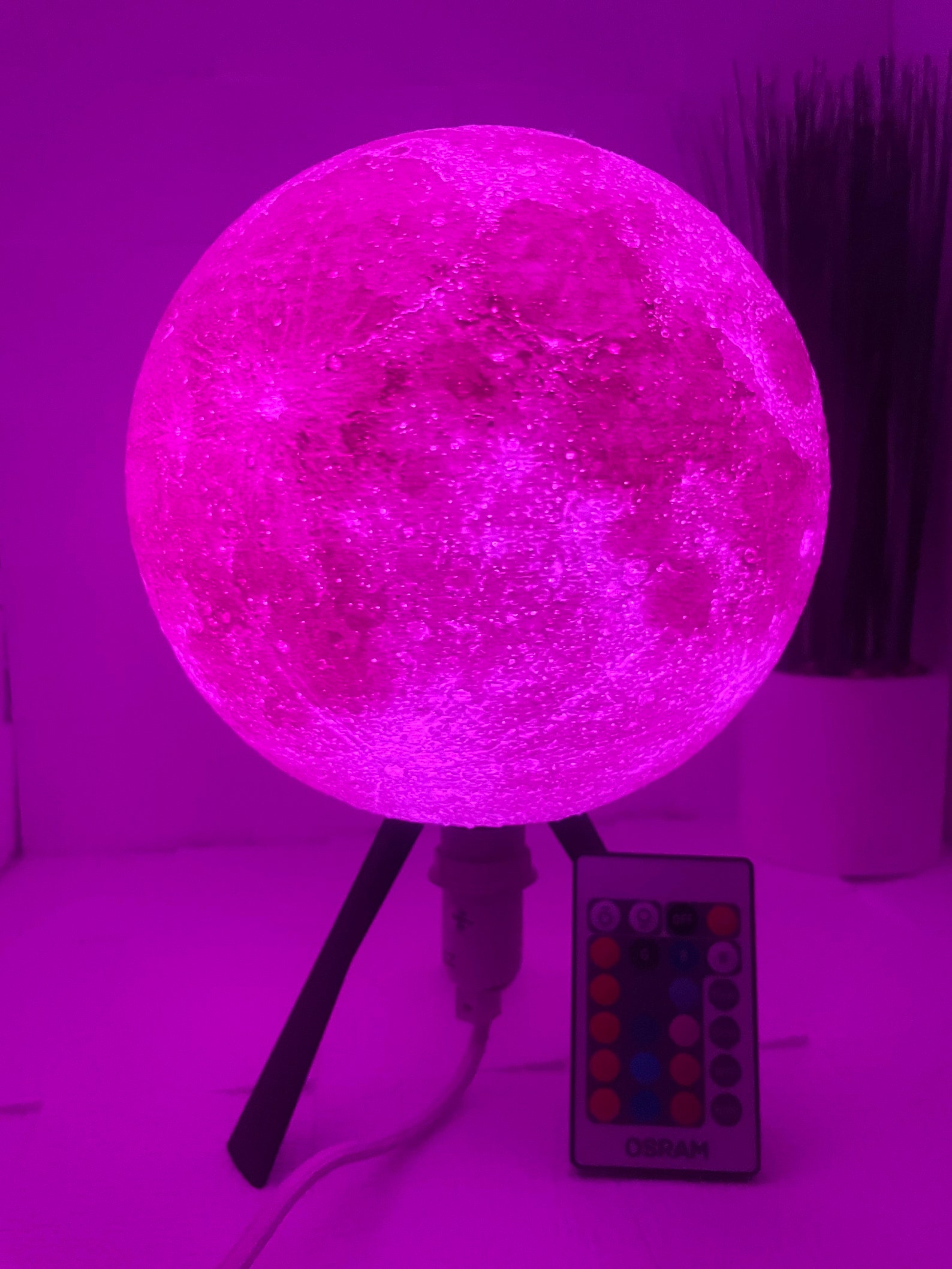Moon Lamp Nightlamp With RGB E14 Light Bulb and IKEA Strala Cable - Etsy