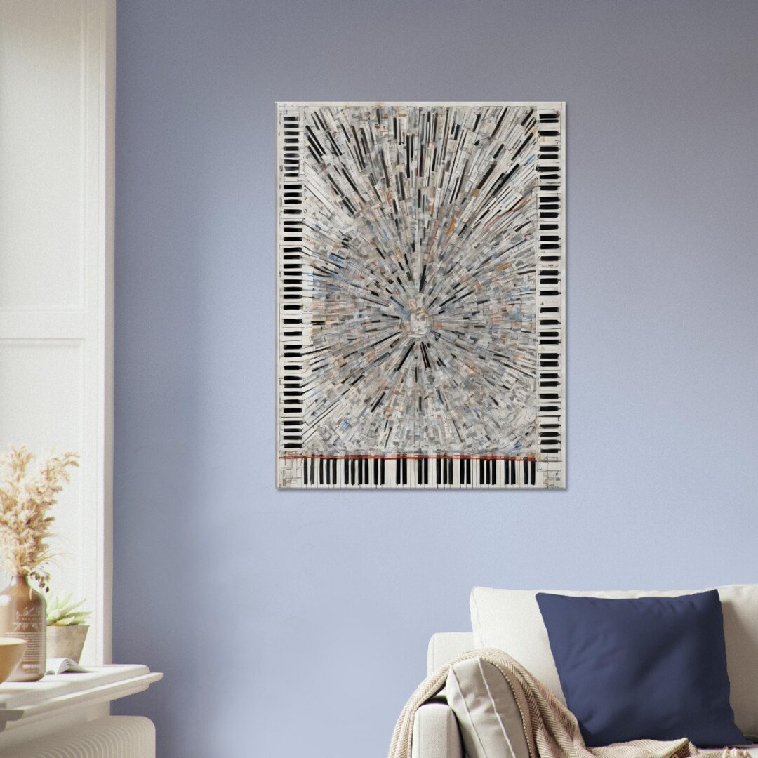Abstract Piano Keys Vortex Pattern Wall Art Unique Eye-catching Artwork ...