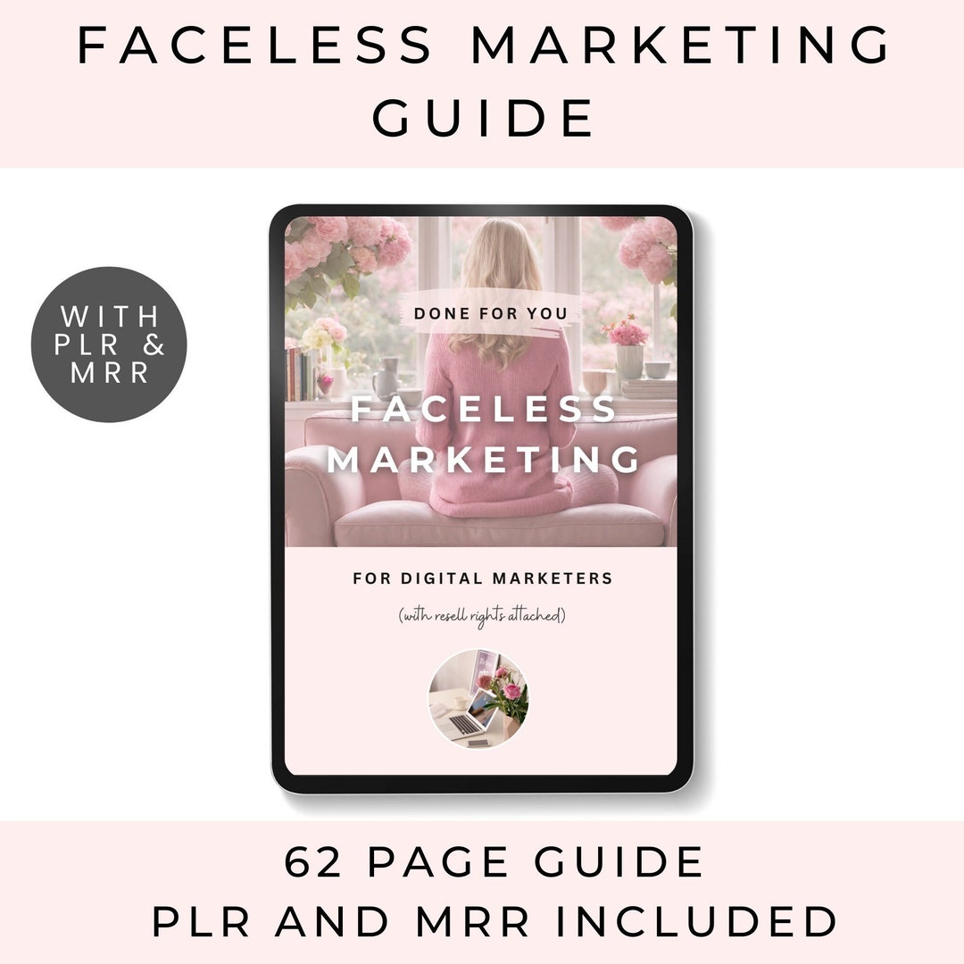 Faceless Digital Marketing Guide | Done for You | Faceless Bundle ...