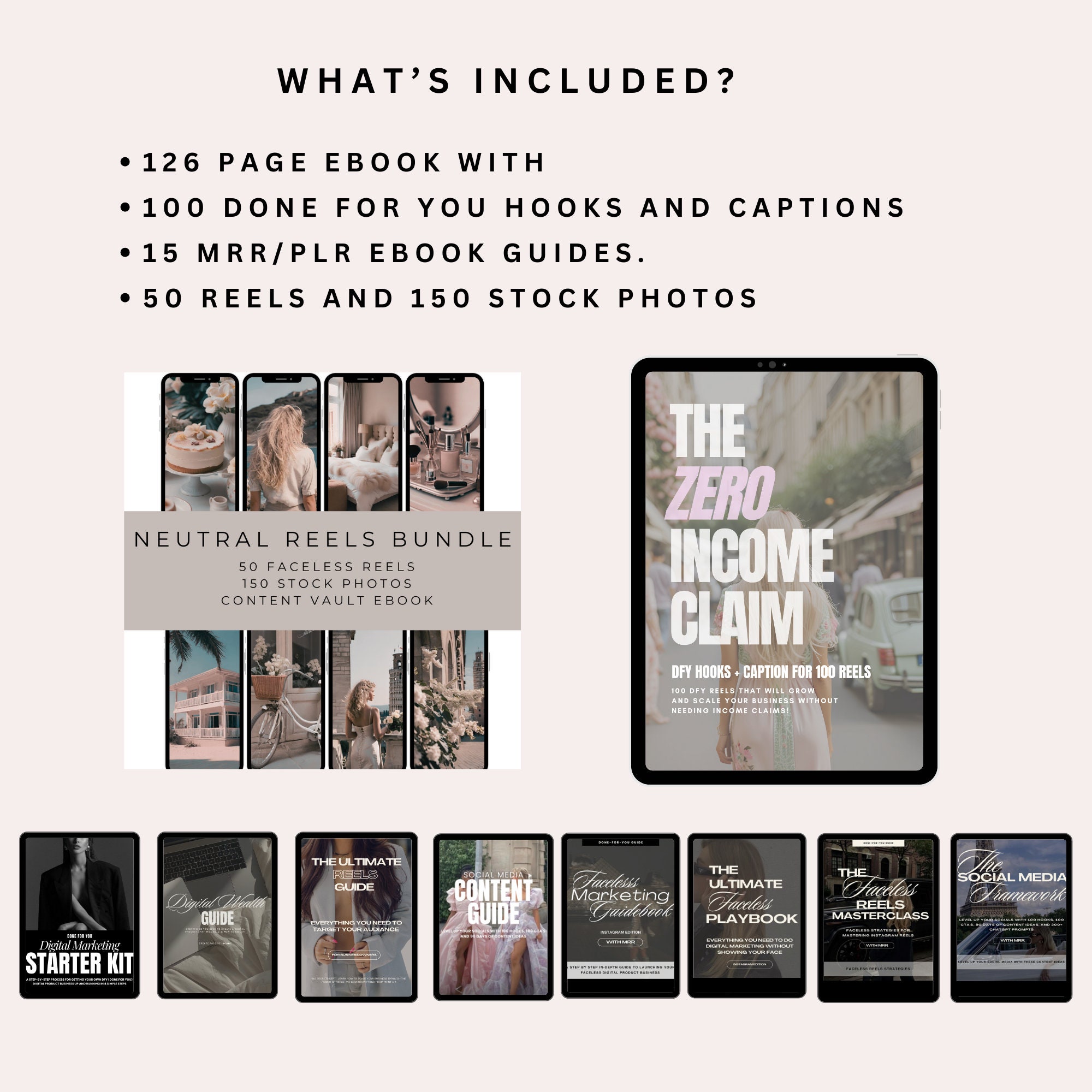Zero Income Claim Guide | 100 DFY Hooks and Captions | Instagram | Digital Marketing | MRR and ...