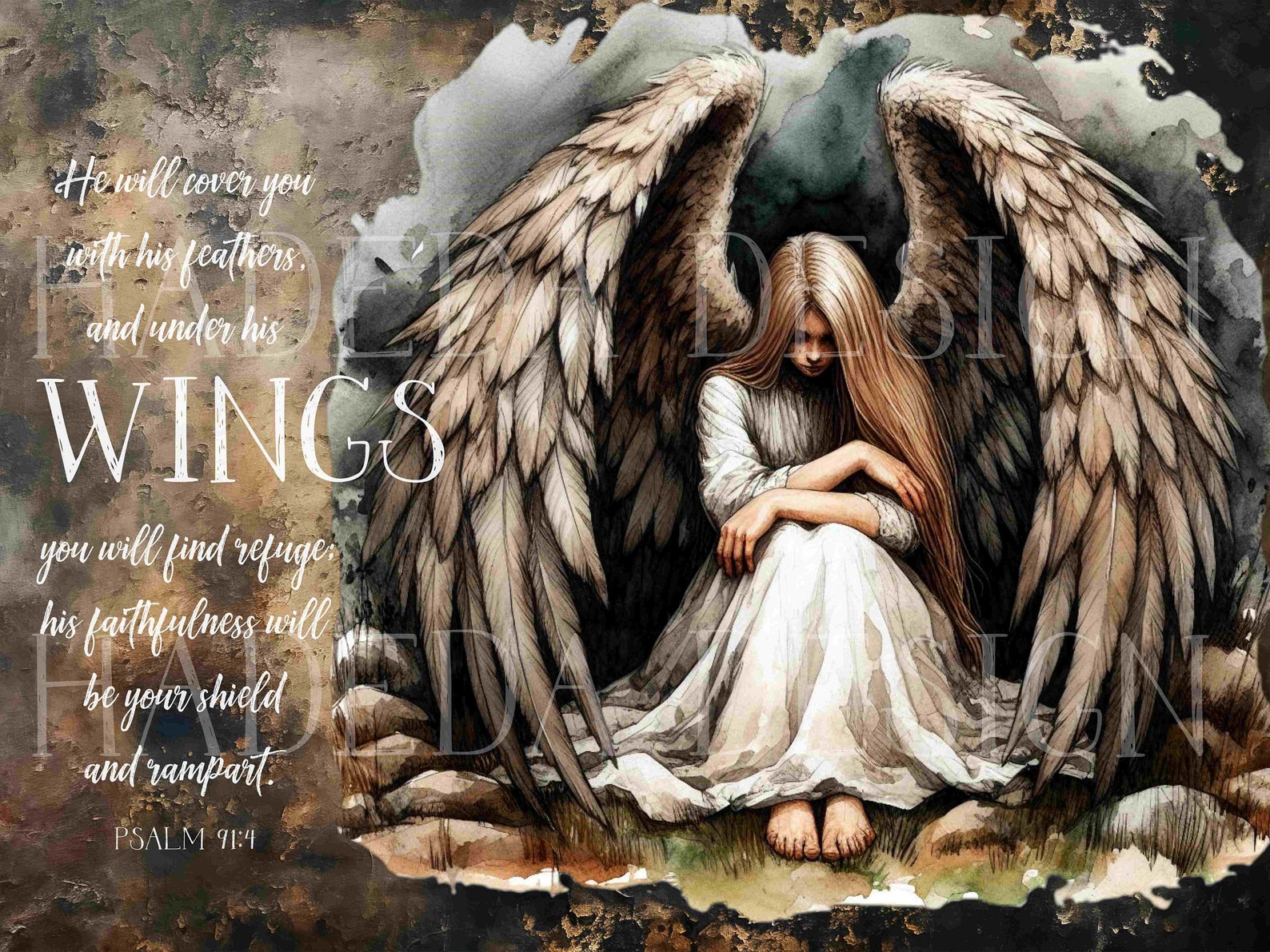 Illustrated Word Wings Christian Digital Designs for Sublimation and ...
