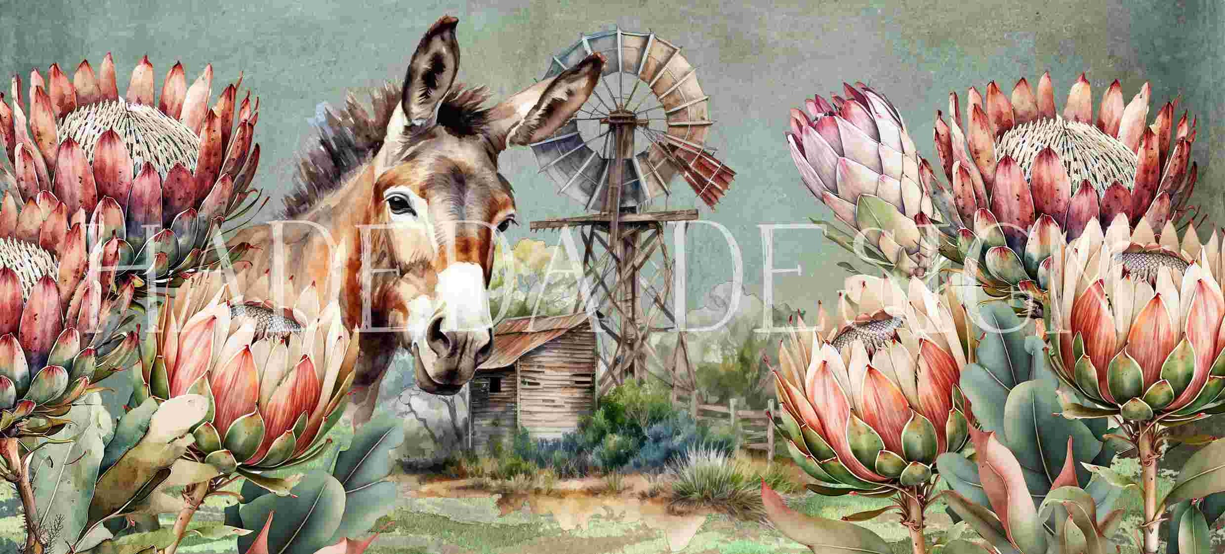 Windpompe, Donkeys and Proteas Digital Designs for Sublimation and ...