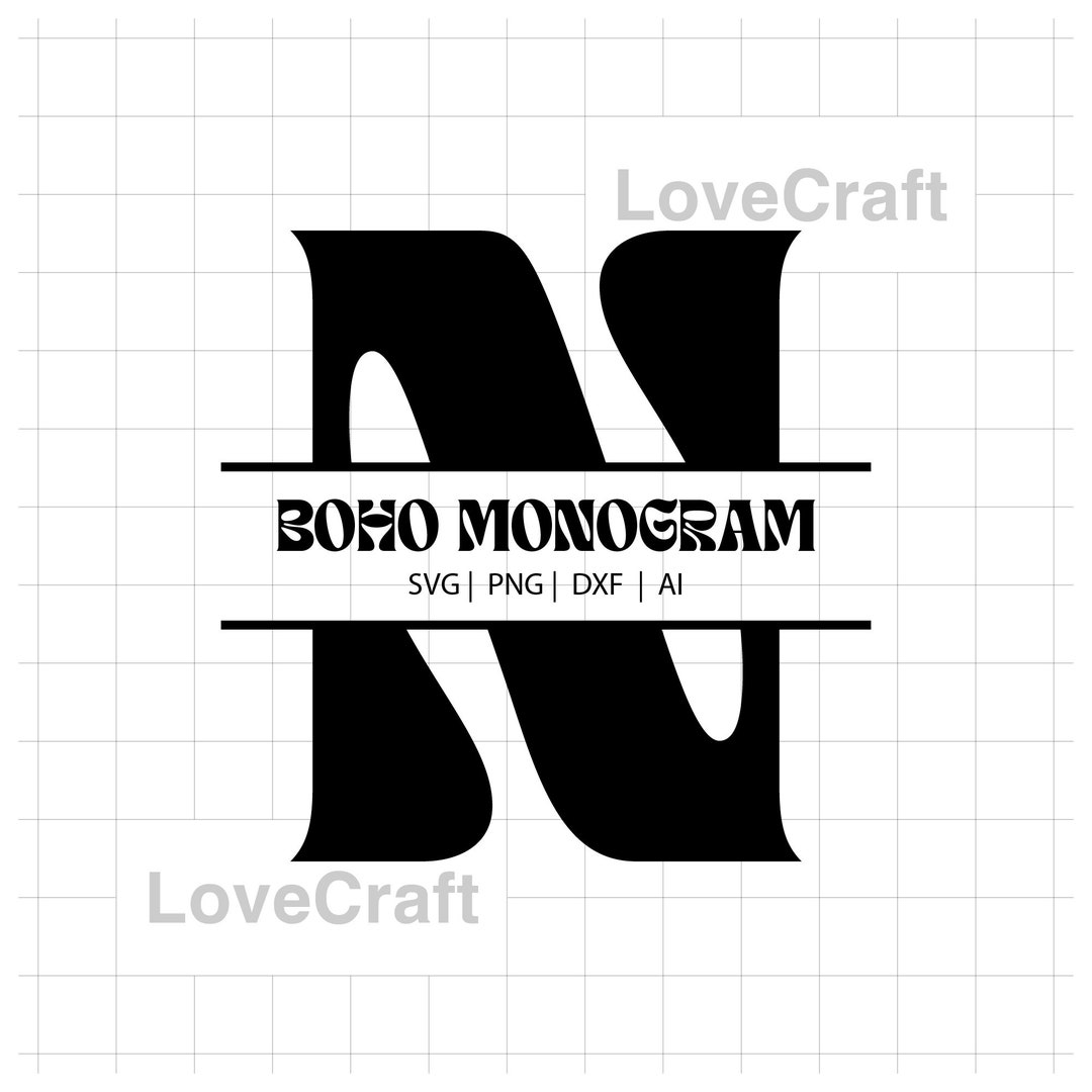 Boho Split Monogram SVG - Instant Digital Download - High Resolution ...