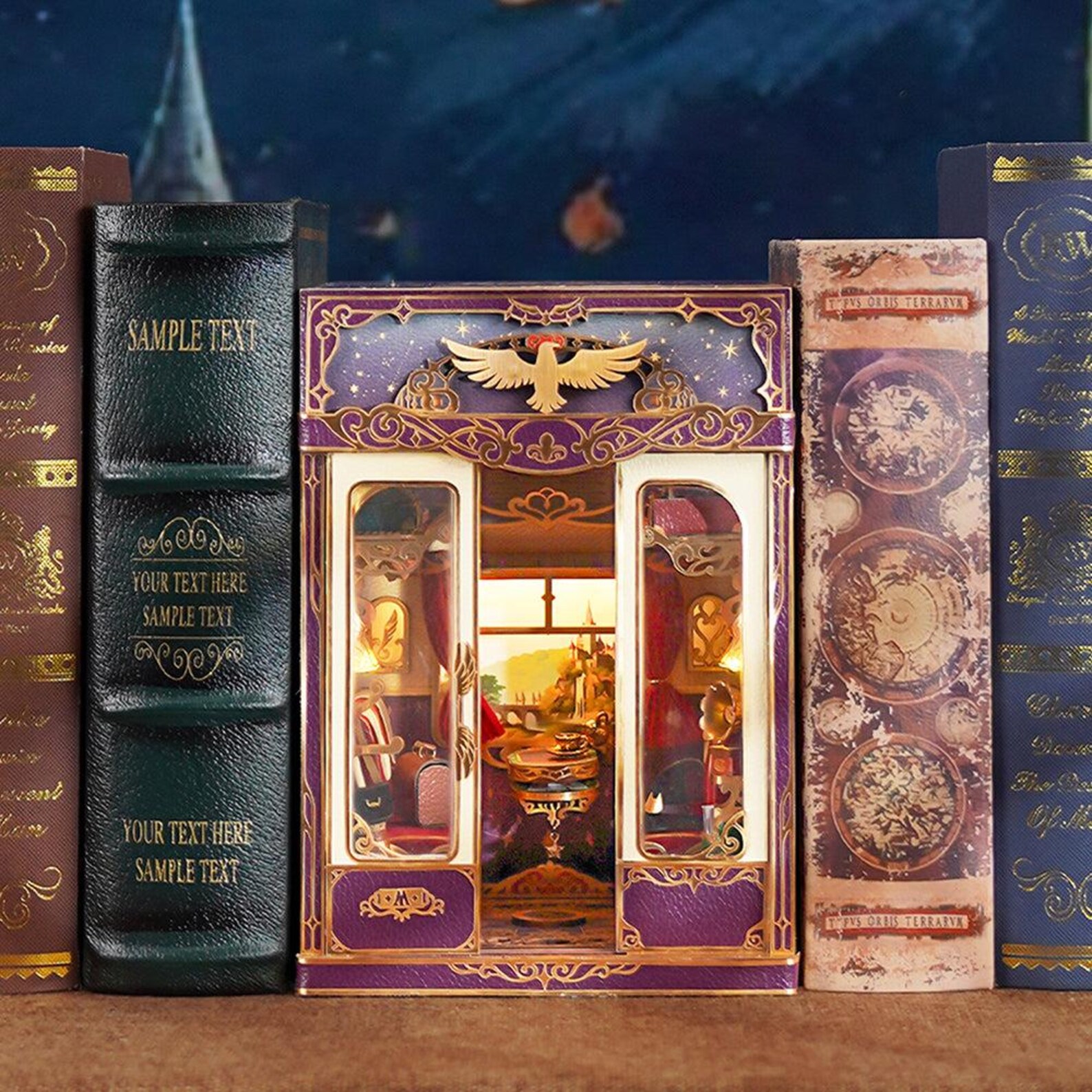 Book Nook Magical Train Cabin | 3D DIY Wooden Diorama With Lights ...