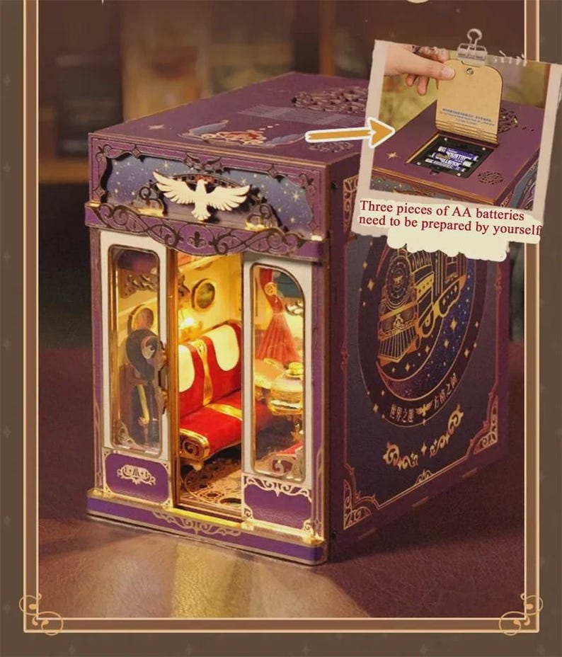 Book Nook Magical Train Cabin | 3D DIY Wooden Diorama With Lights ...