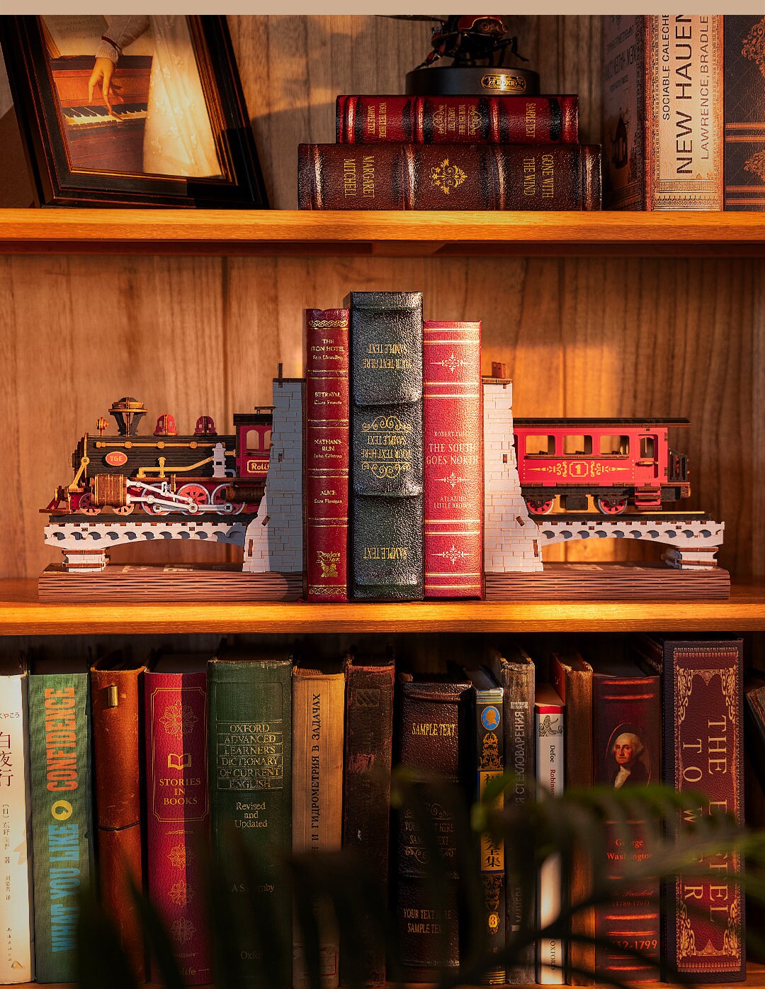 Book End: Castle Train – 3D Wooden DIY Puzzle Miniature Book Nook ...