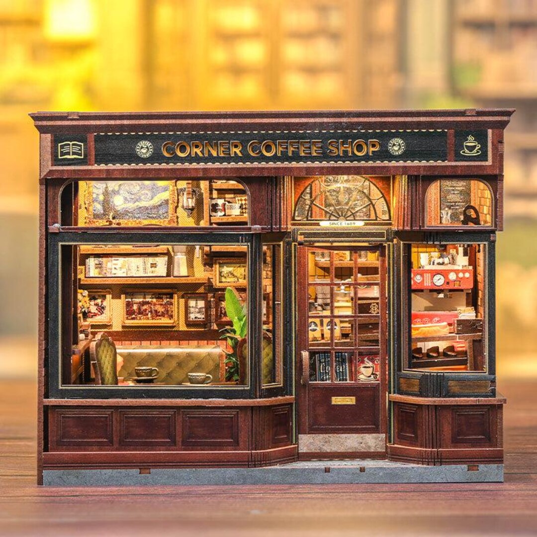 Vintage Café & Bakery – DIY 3D Miniature Kit – Wooden Puzzle Diorama ...