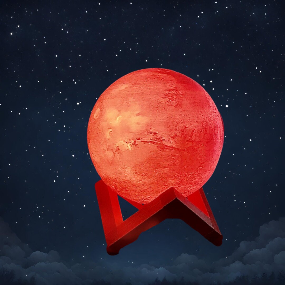 3D Printed Mars Lamp, Space Lamps, Space Night Light, LED Night Light ...
