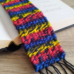 Set of 2 Black Handwoven Coaster and Black Bookmark, Booklovers Gift ...
