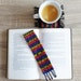 Set of 2 Black Handwoven Coaster and Black Bookmark, Booklovers Gift ...