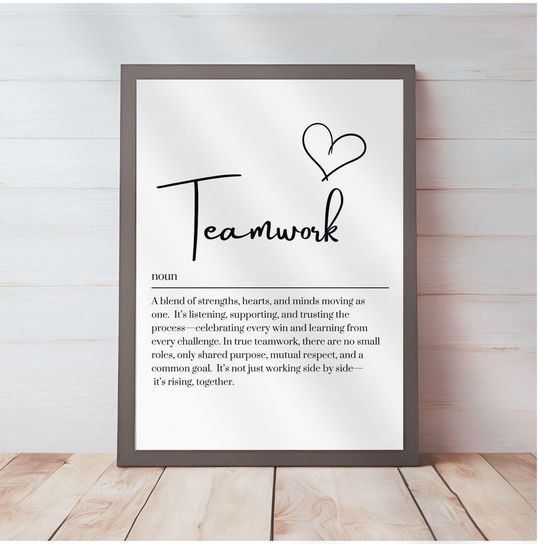 Teamwork Sign Definition Gift, Printable Wall Art, Sports Team ...
