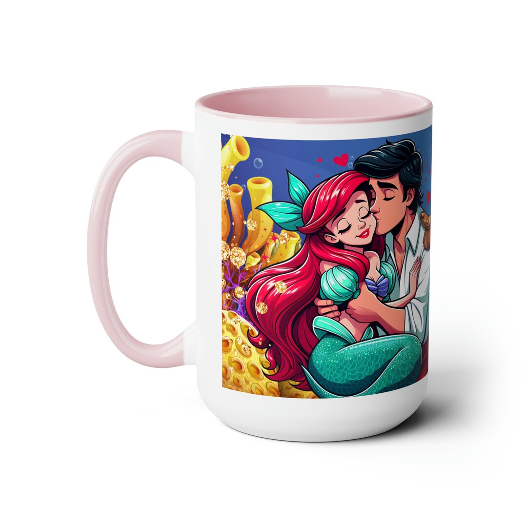 Ariel and Eric Couple Mug, Little Mermaid Valentine, Eric Prince,two ...