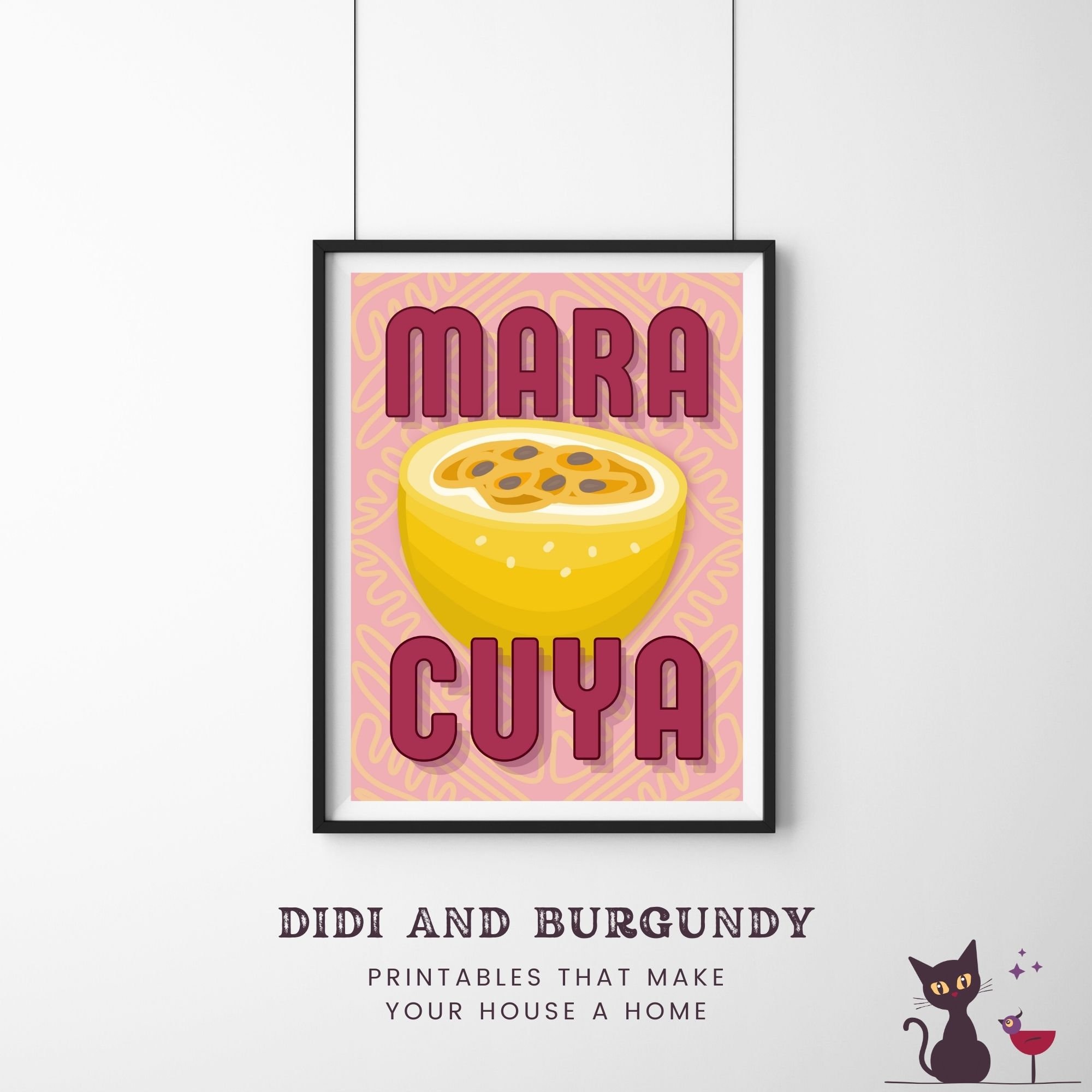 Maracuya Letters, Digital Download, Printable Wall Art, Digital Print ...