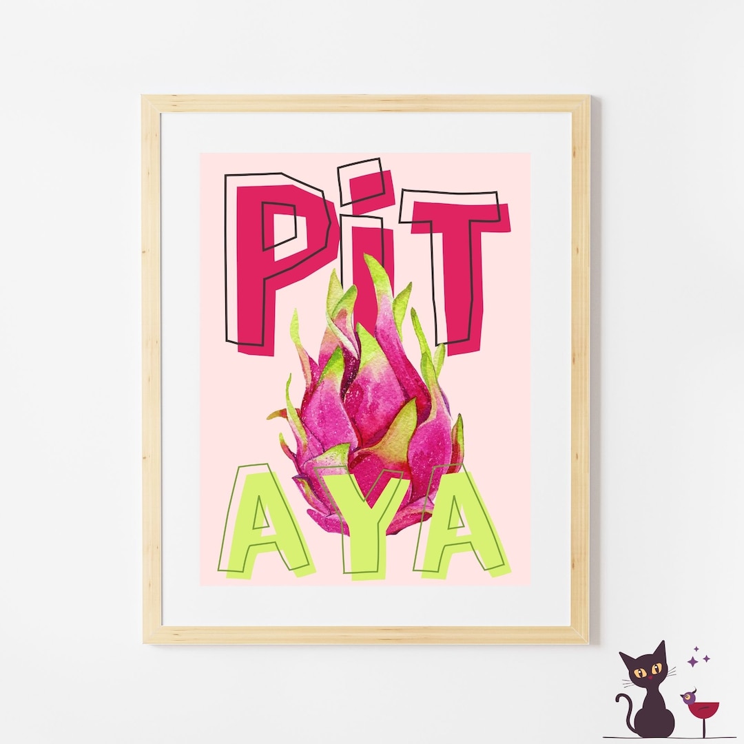 Pitaya Letters, Dragon Fruit, Digital Download, Printable Wall Art ...