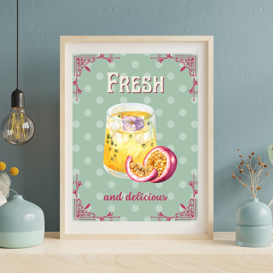 Maracuya Juice | Retro Kitchen Poster | Passion Fruit Drink | Instant ...