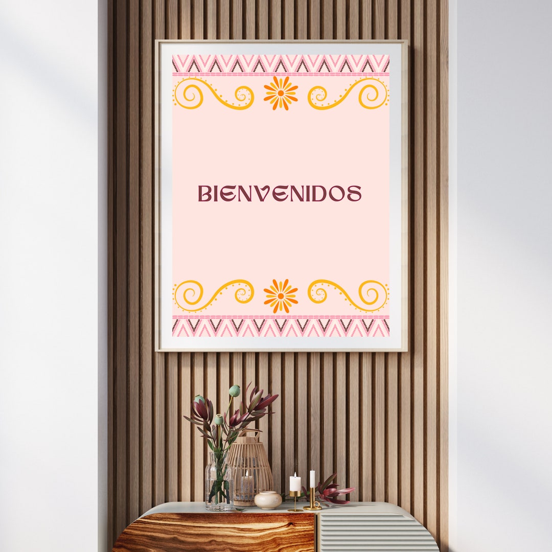 Bienvenidos | Spanish Decor | Printable Welcome Sign for Entryway or ...