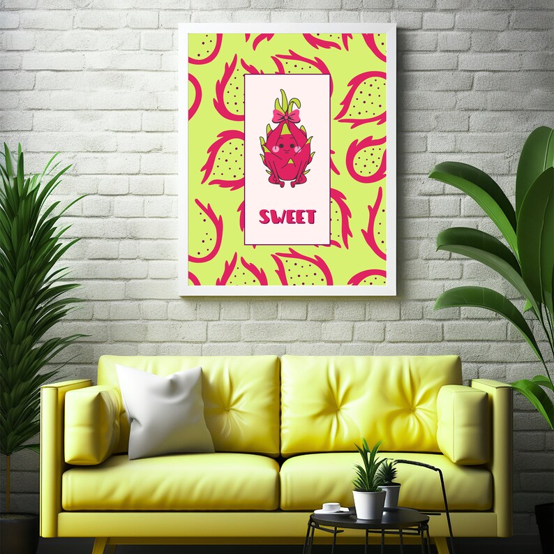 Sweet Pitaya, Dragon Fruit Art | Instant Download, Printable Wall Art ...