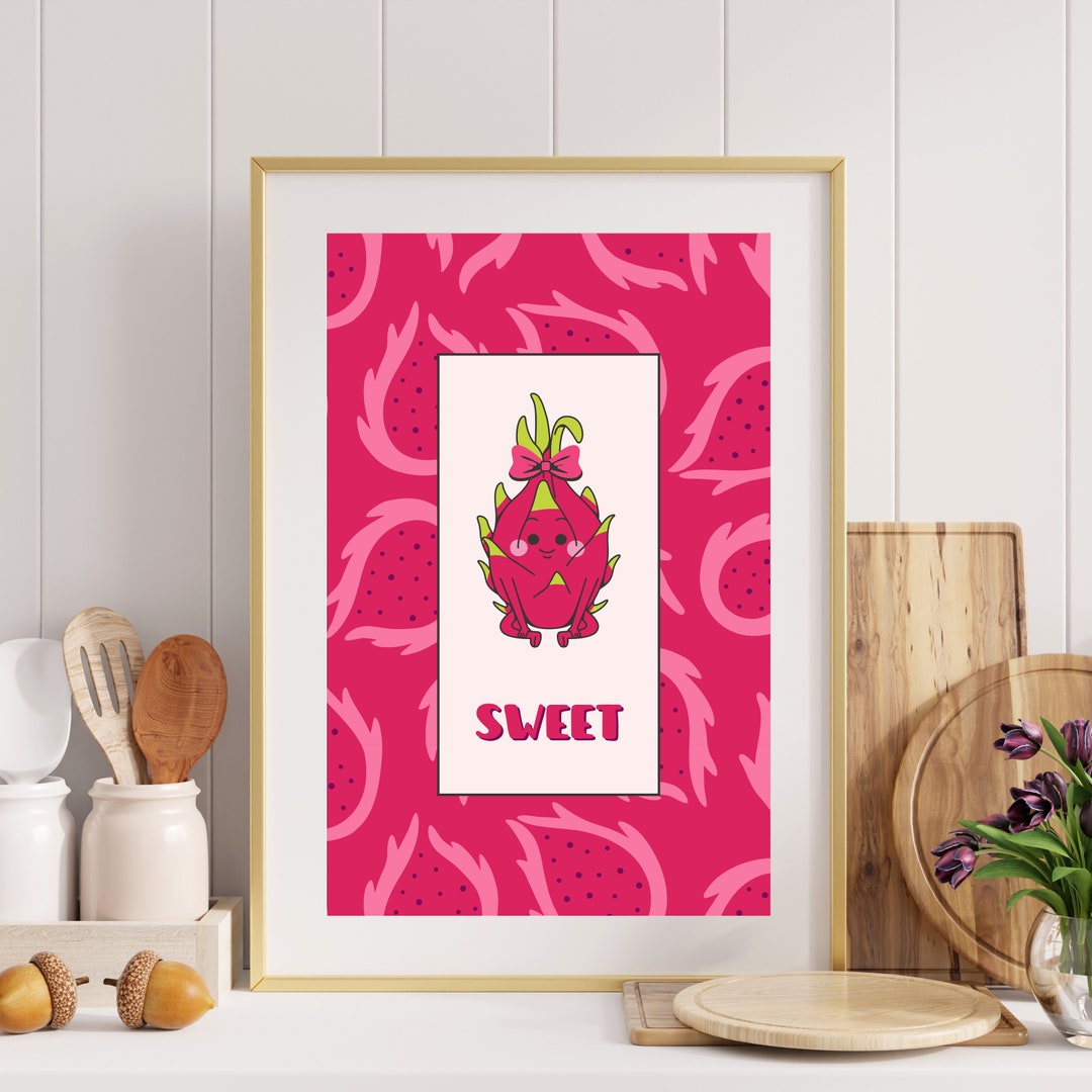 Sweet Pitaya, Dragon Fruit Art | Instant Download, Printable Wall Art ...