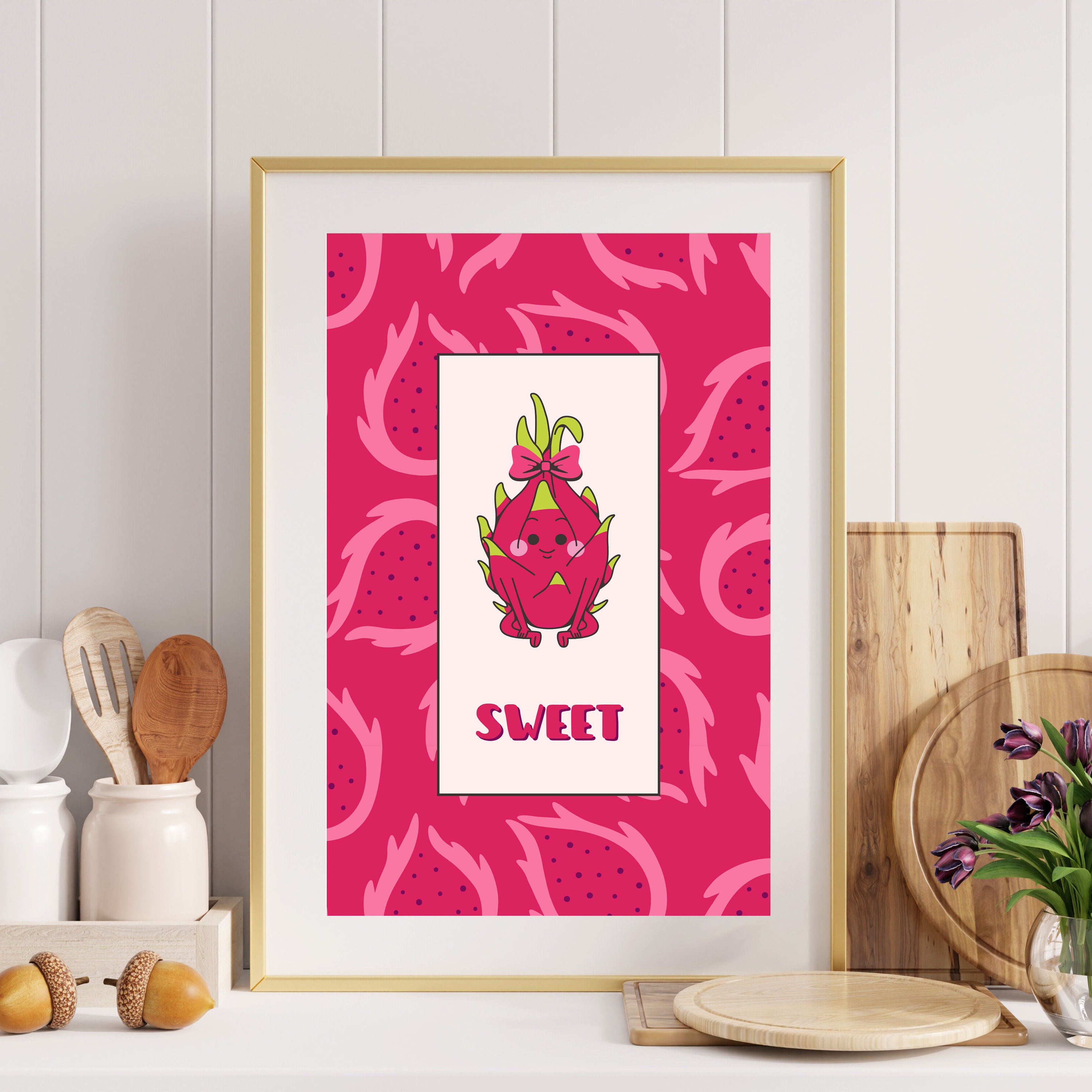 Sweet Pitaya, Dragon Fruit Art | Instant Download, Printable Wall Art ...