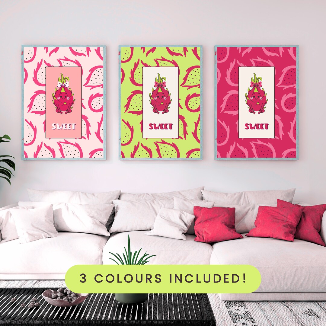 Sweet Pitaya, Dragon Fruit Art Instant Download, Printable Wall Art ...