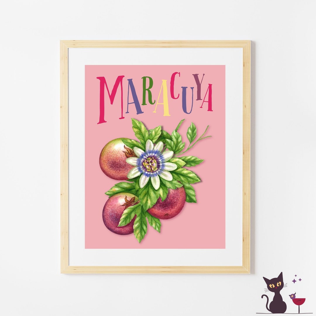 Maracuya Branch Digital Download Printable Wall Art Digital Print Kitchen Art Passion Fruit