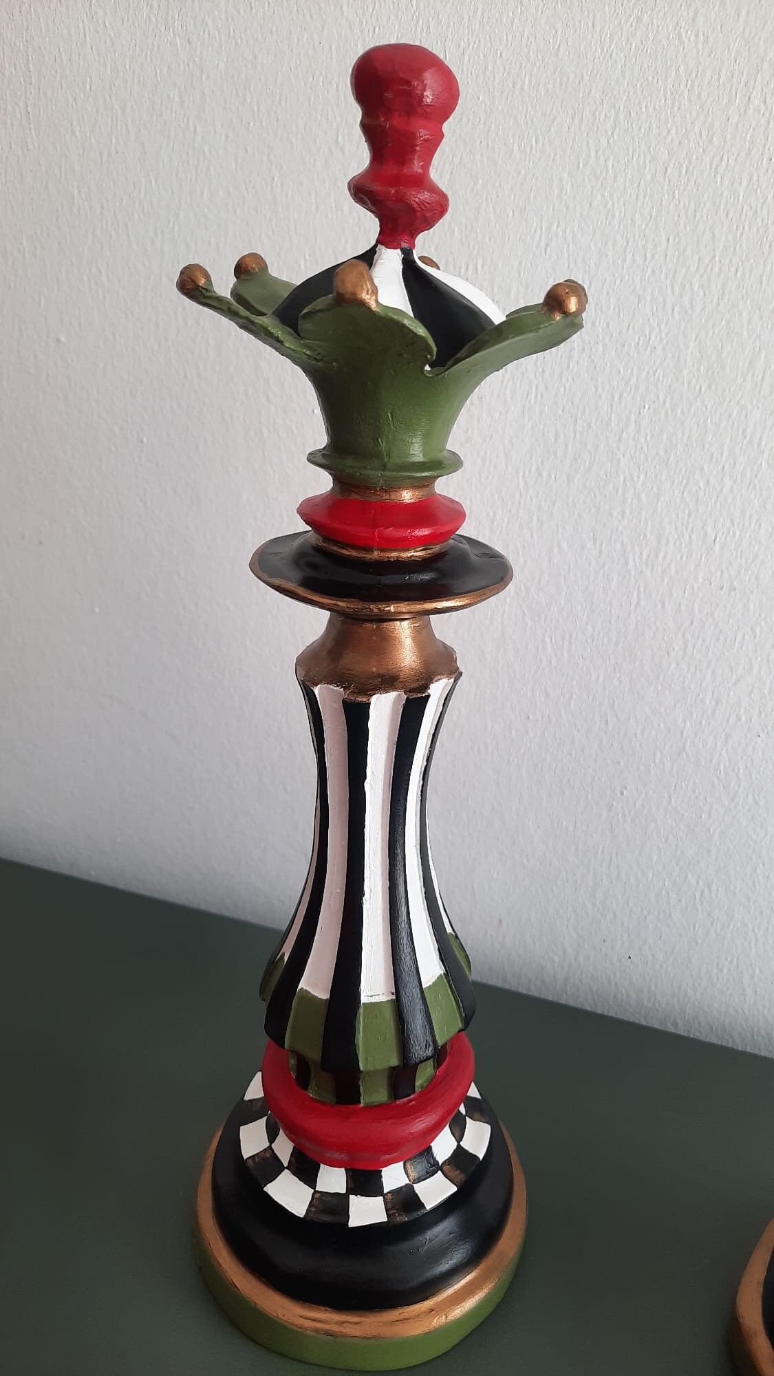 Chess Figurine Set Statue 15,7'', Queen and Knight Figurine - Unique ...