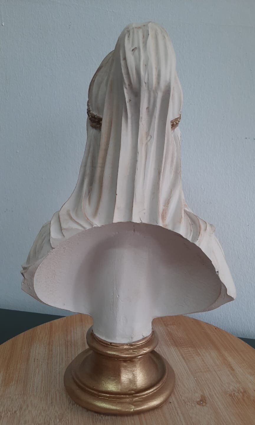 Handmade Veiled Lady Statue 14 Inches, Mary Sculpture, Female Antique ...
