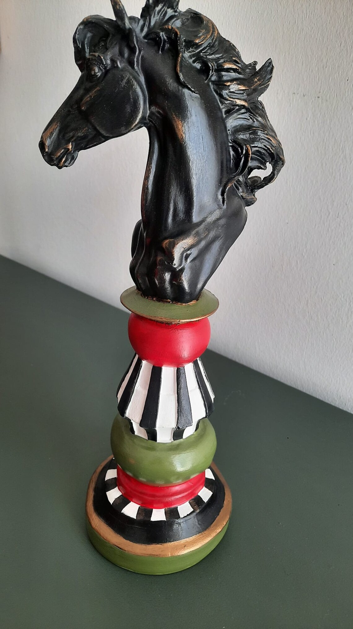 Chess Figurine Set Statue 15,7'', Queen and Knight Figurine Unique ...