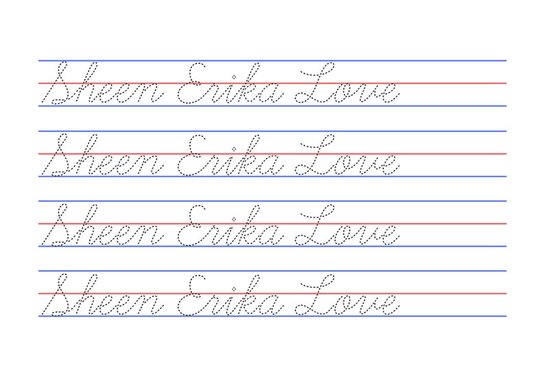 Personalized Cursive Handwriting Practice Sheets Learning Printable ...