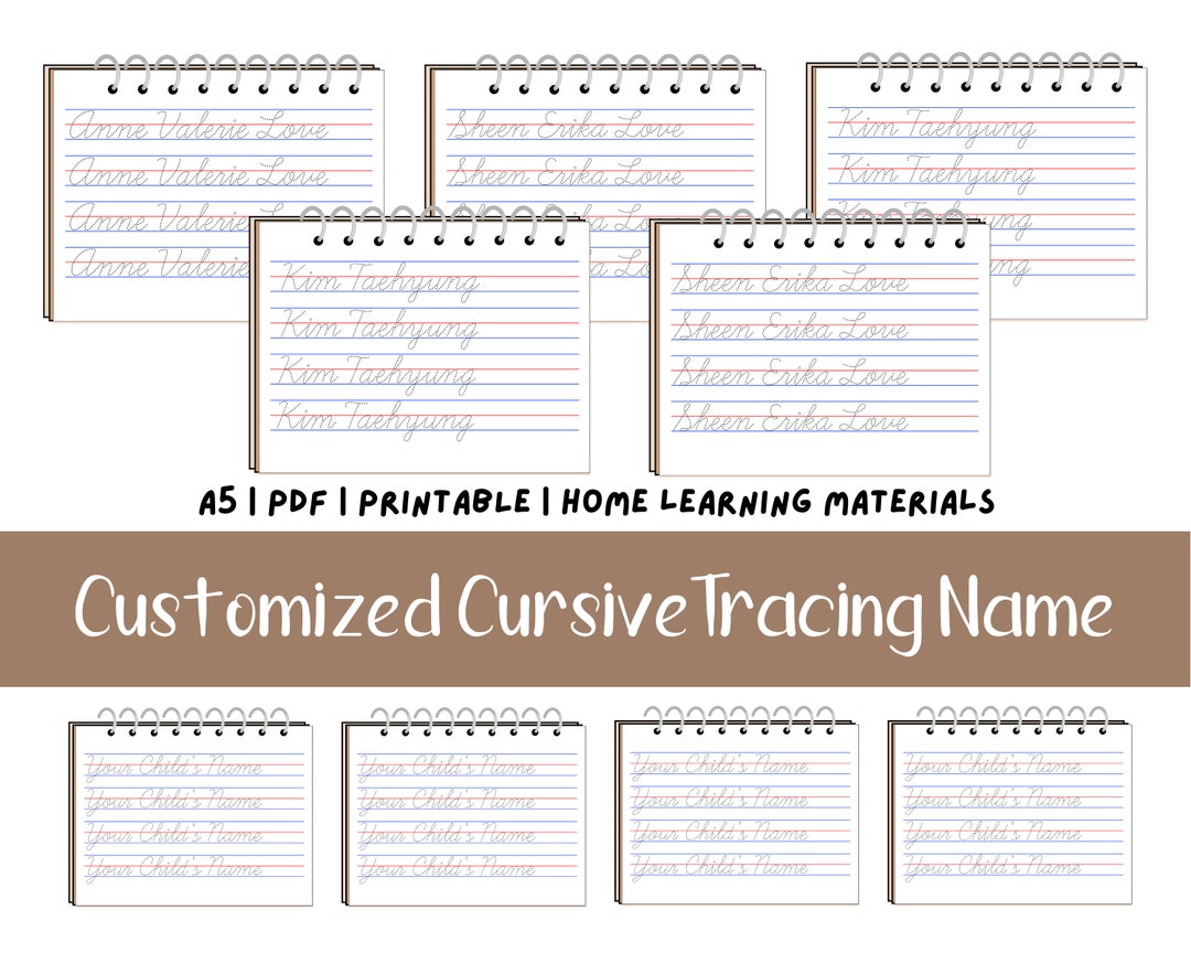 Personalized Cursive Handwriting Practice Sheets Learning Printable ...