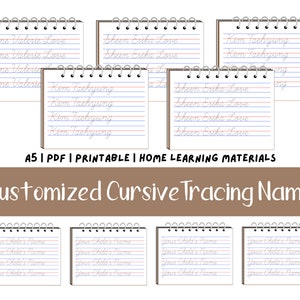 Personalized Cursive Handwriting Practice Sheets Learning Printable ...