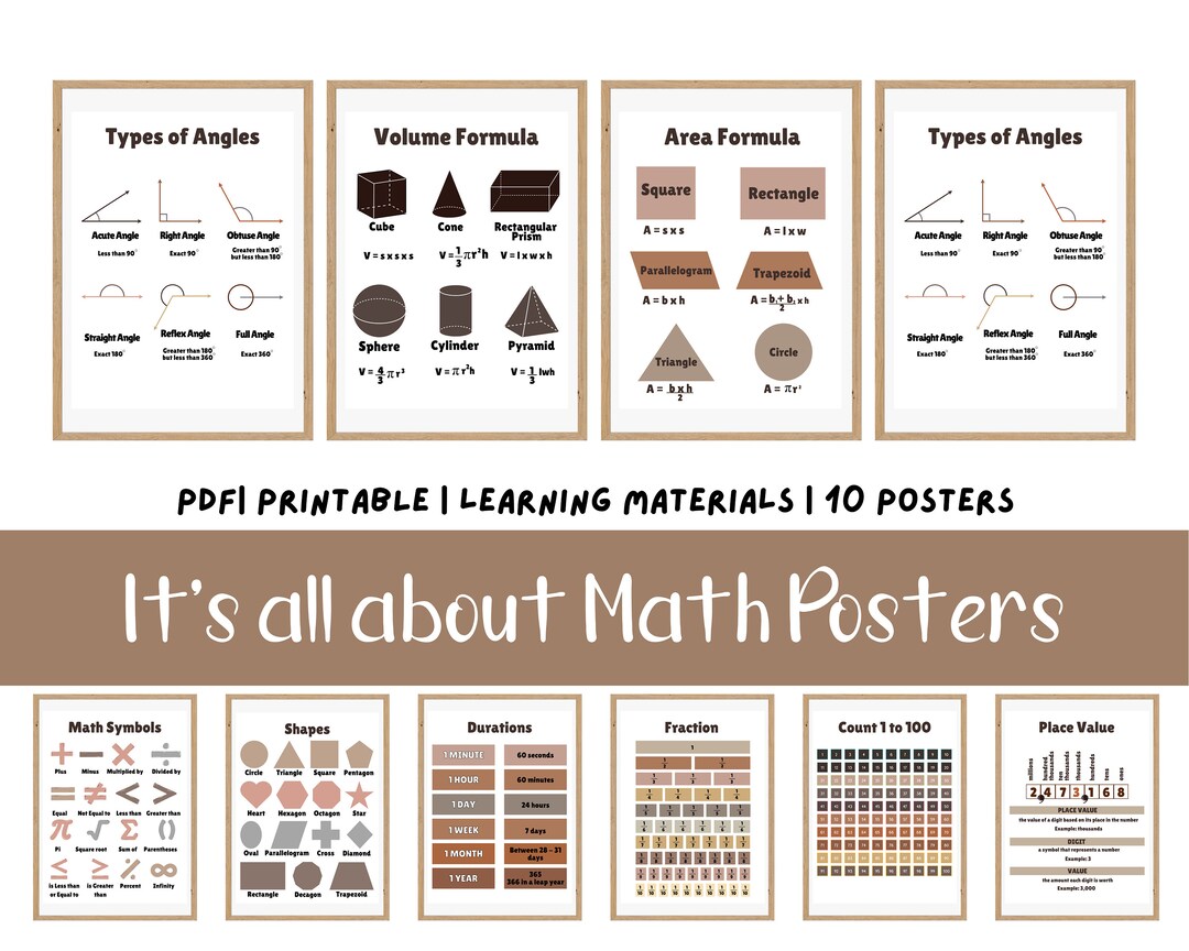 Mathematics Numbers & Shapes Posters: Classroom Decor (PDF) - Etsy