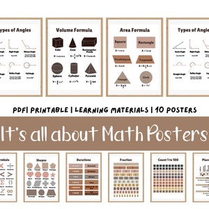 Mathematics Numbers & Shapes Posters: Classroom Decor (PDF) - Etsy