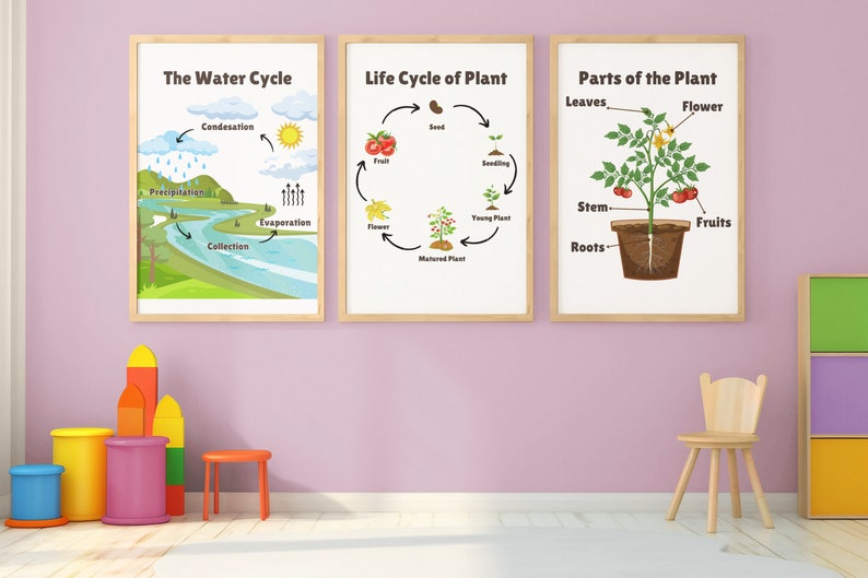 Printable Science Posters Educational Wall Art STEM Kids Bedroom ...