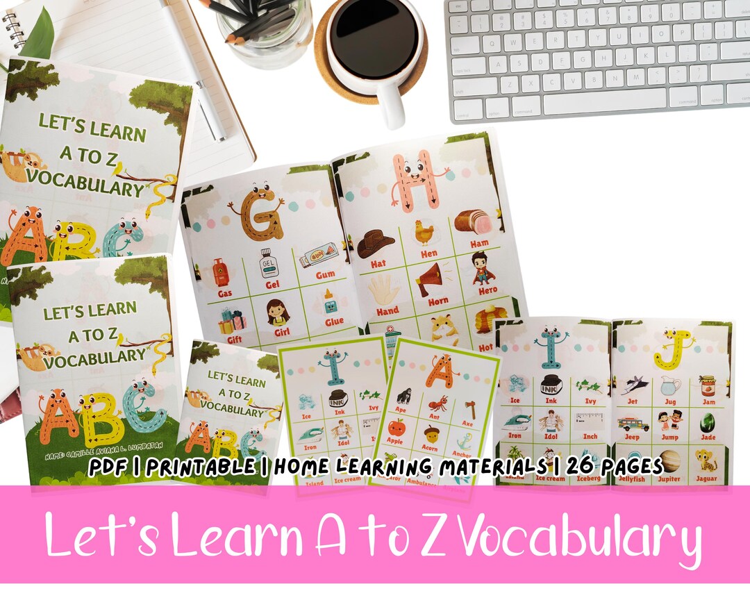 Learn and Play With A-to-z Vocabulary for Kids Printable Preschool ...