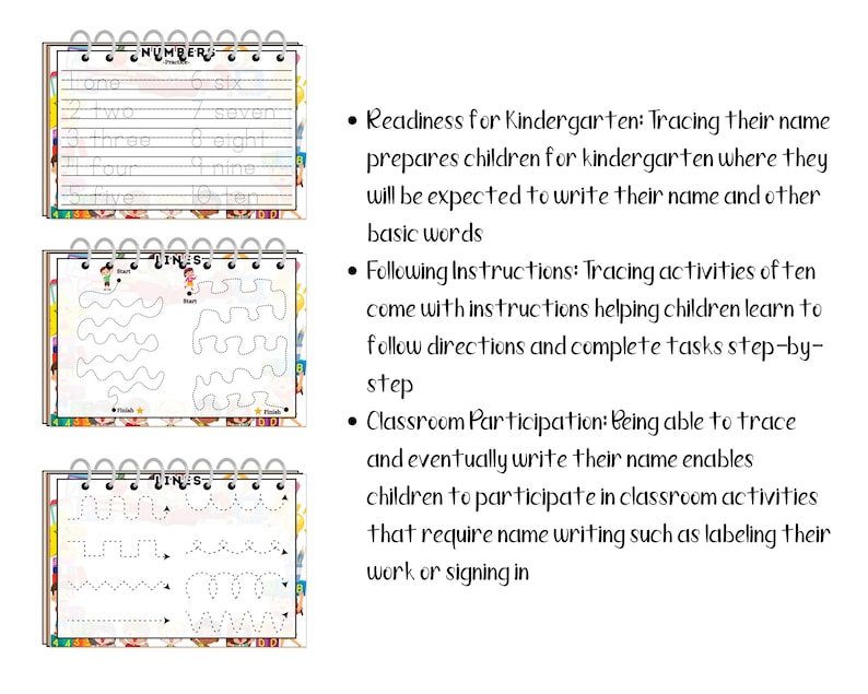 Customized Tracing Pad Trace Name Shapes Letters Numbers and Lines Busy ...