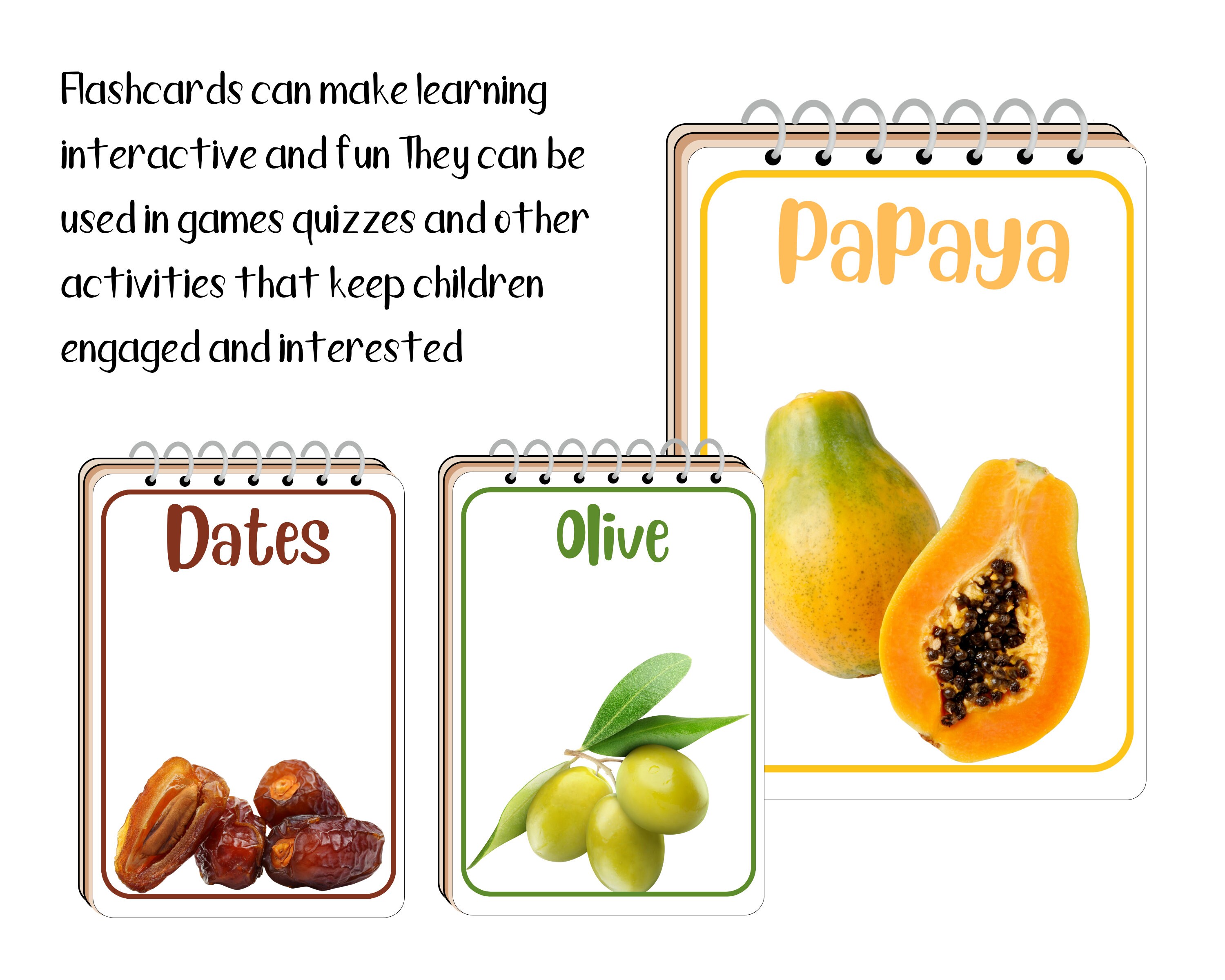 Different Types of Fruits Flashcard Activities Visual Aids for Toddler ...