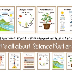 Printable Science Posters Educational Wall Art STEM Kids Bedroom ...
