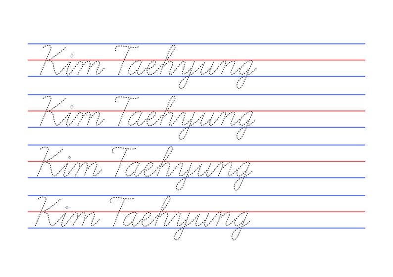 Personalized Cursive Handwriting Practice Sheets Learning Printable ...