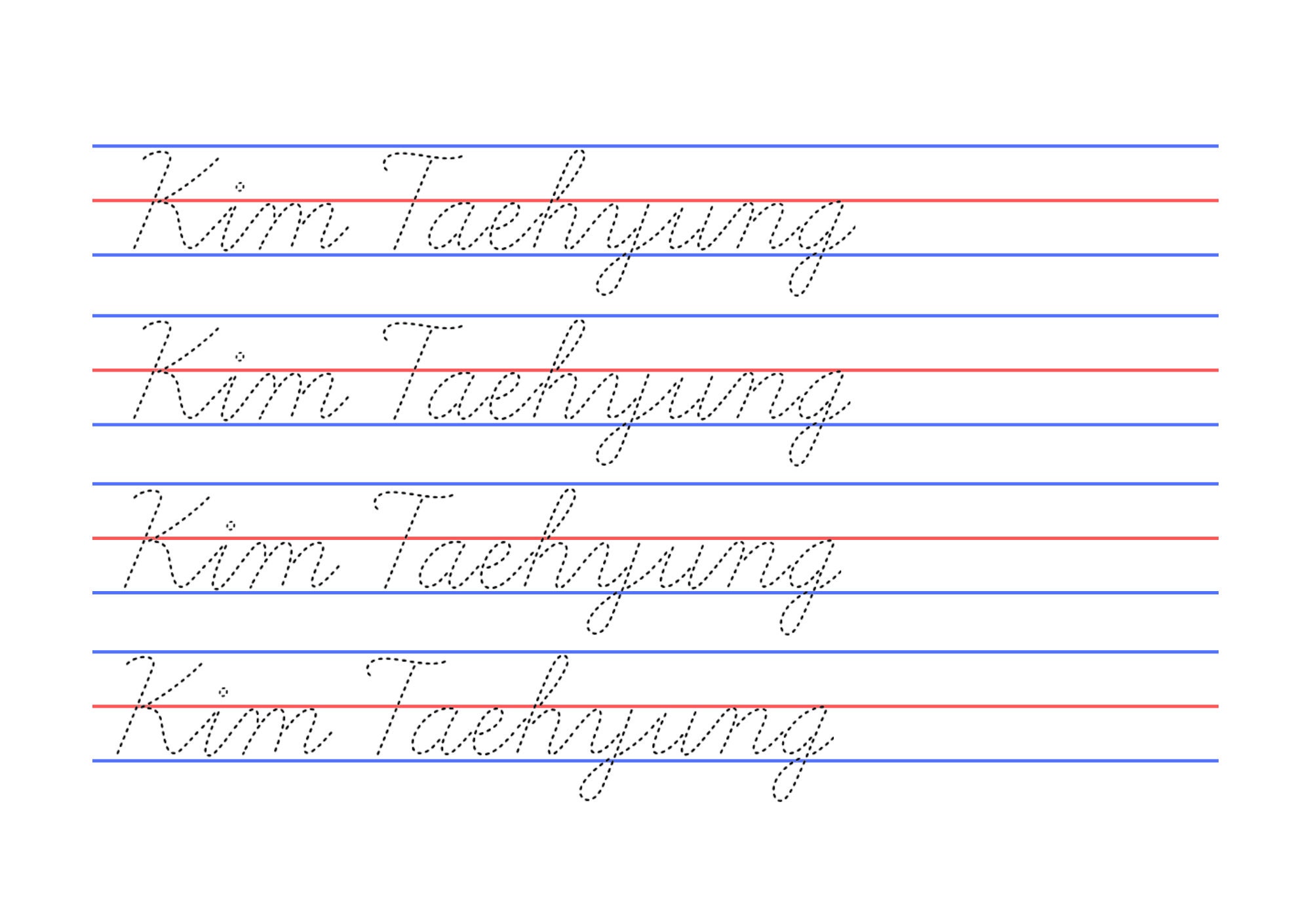 Personalized Cursive Handwriting Practice Sheets Learning Printable ...
