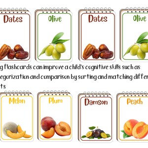 Different Types of Fruits Flashcard Activities Visual Aids for Toddler ...