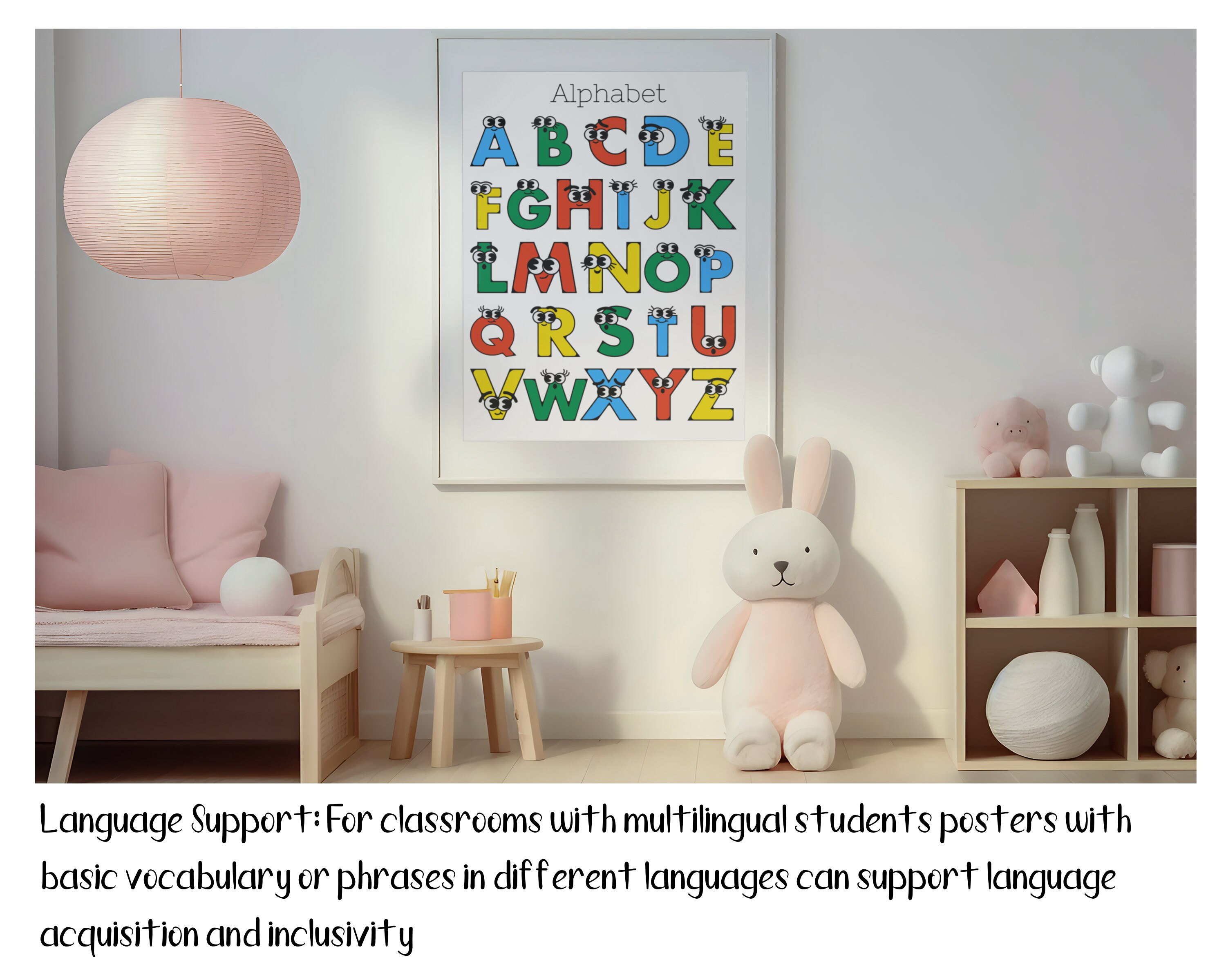 Educational Abcs Numbers Shapes Colors Poster for Kids Bedroom Learning ...