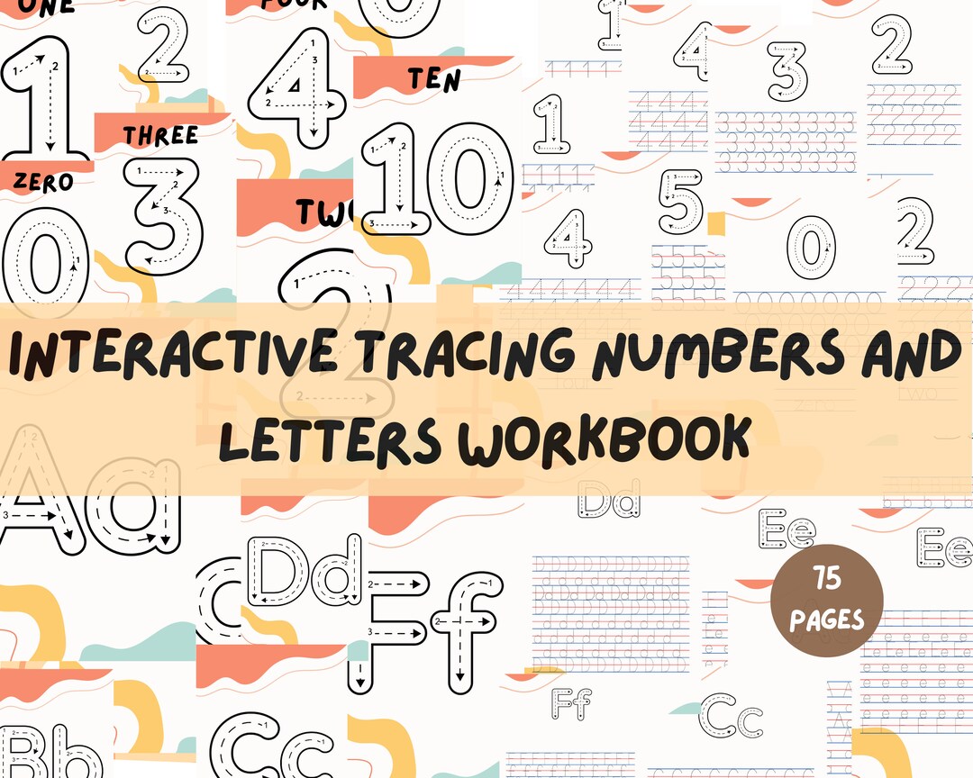 Educational Tracing Numbers and Letters Activity Set - Etsy