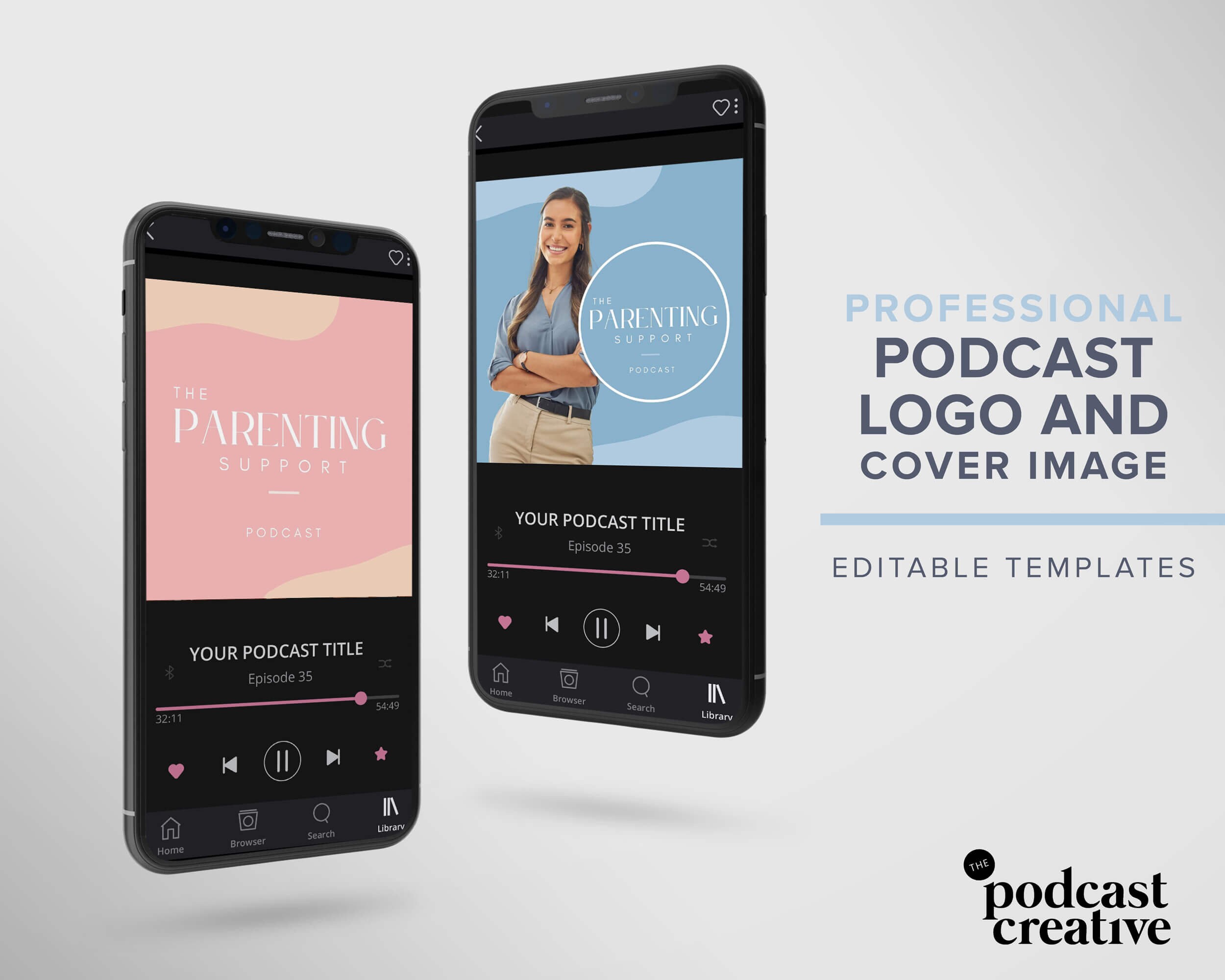 Podcast Logo Cover Art Template Editable Podcast DIY Logo Podcast ...
