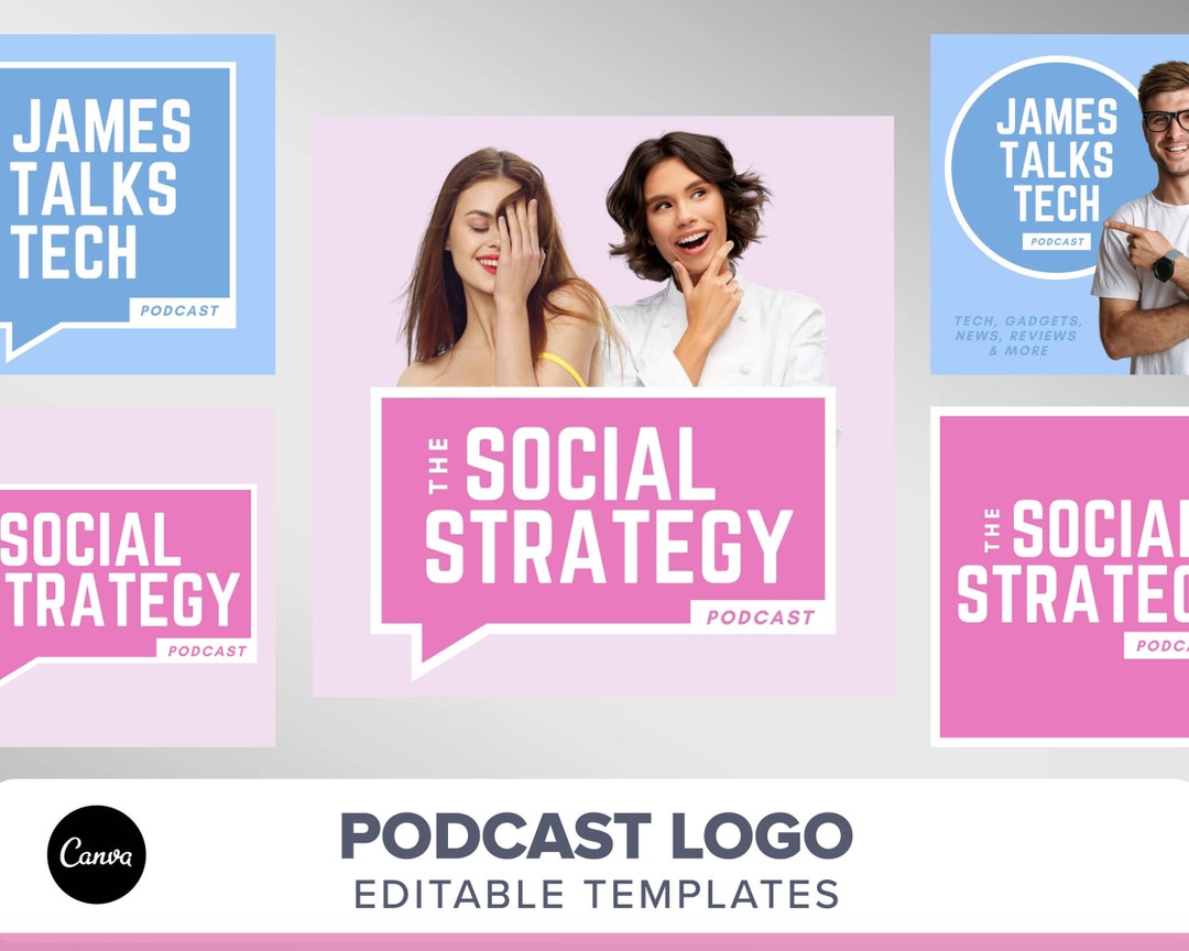 Podcast Logo Cover Art Template | Editable Podcast DIY Logo | Podcast ...