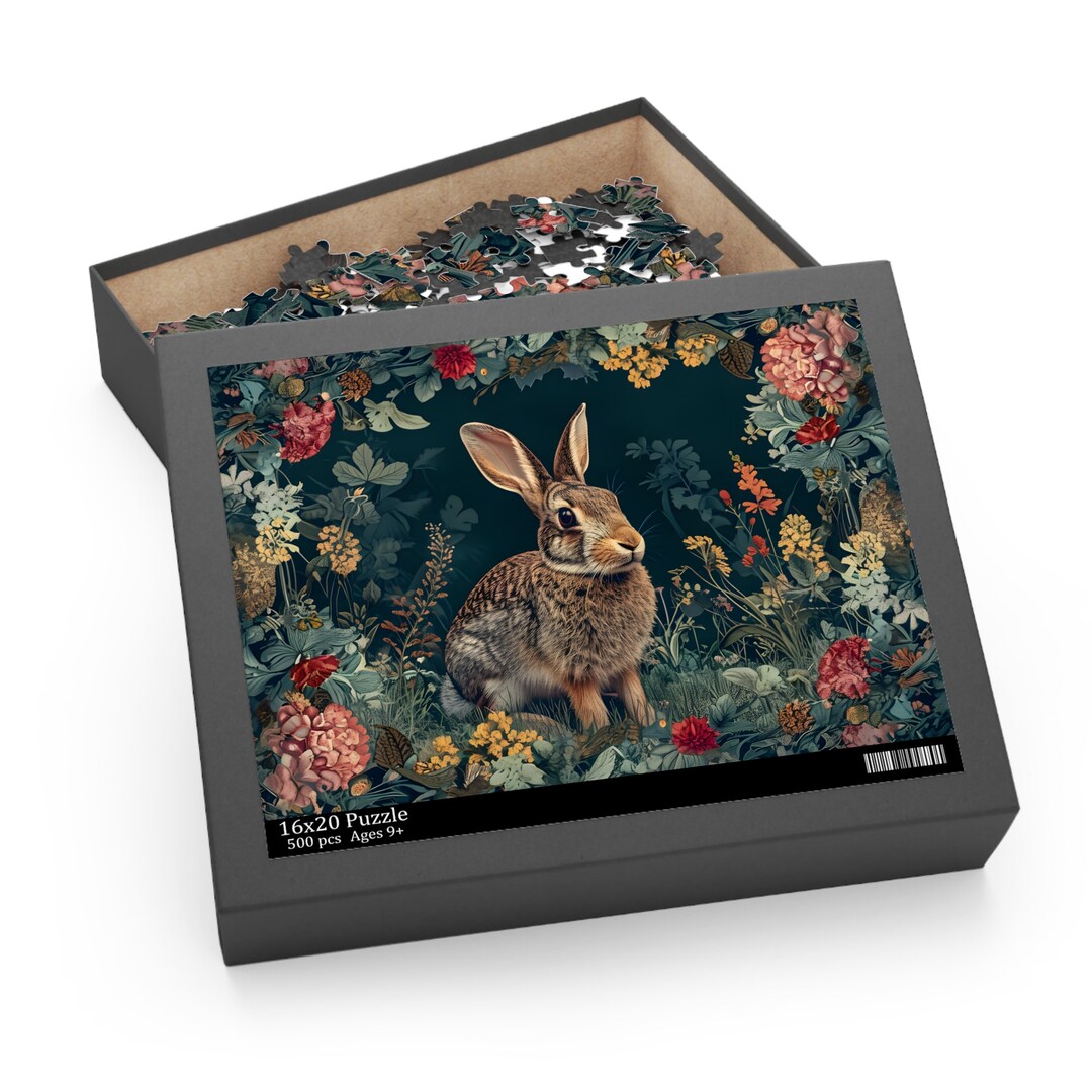Rabbit Inspired by William Morris Puzzle, Jigsaw Puzzle 120, 252, 500 ...