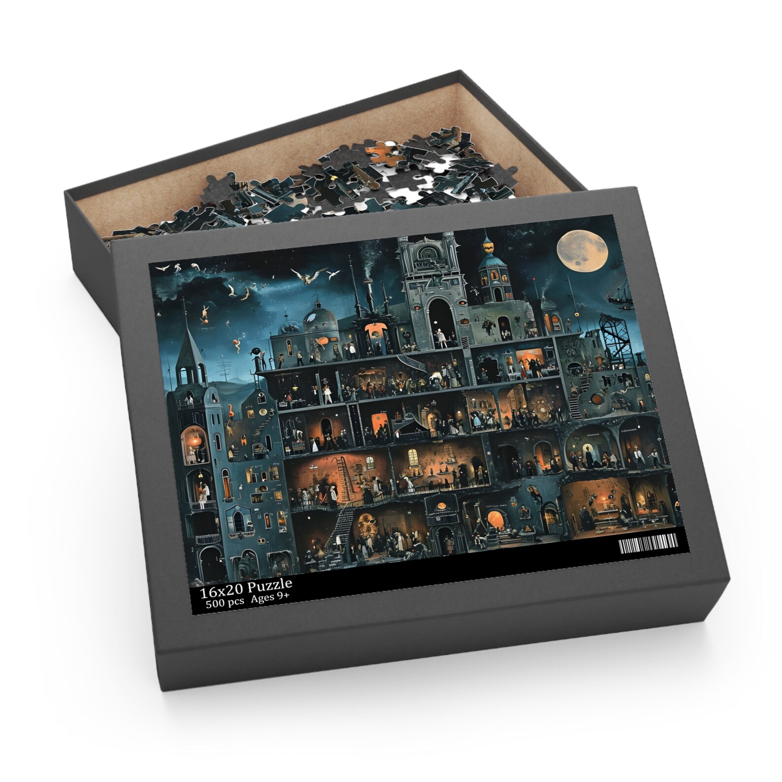 Spooky House Puzzle, Dark Jigsaw Puzzle 252, 500 Parts - Etsy