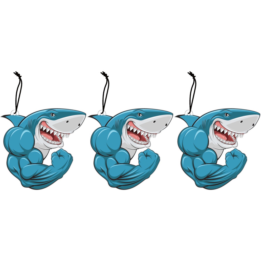 Buff Shark Car Air Fresheners, 3 Pack, Ocean Breeze Scent, Gym ...