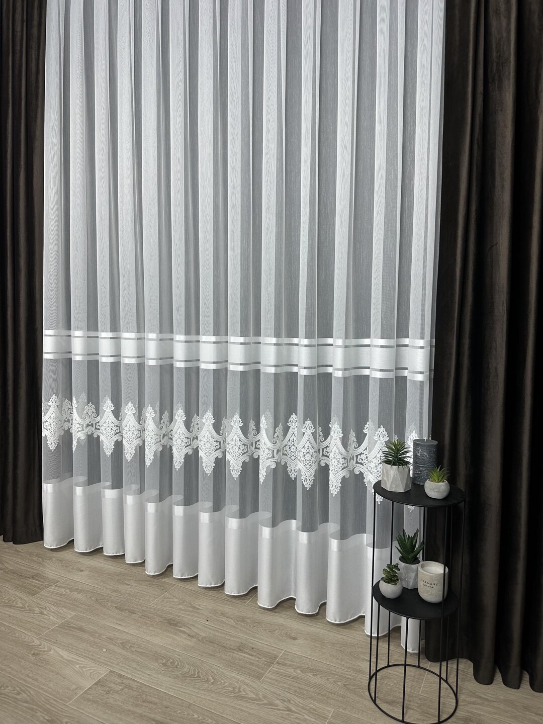 Handcrafted Sheer Drapery Panels With Embroidered Detail, Luxe Window ...