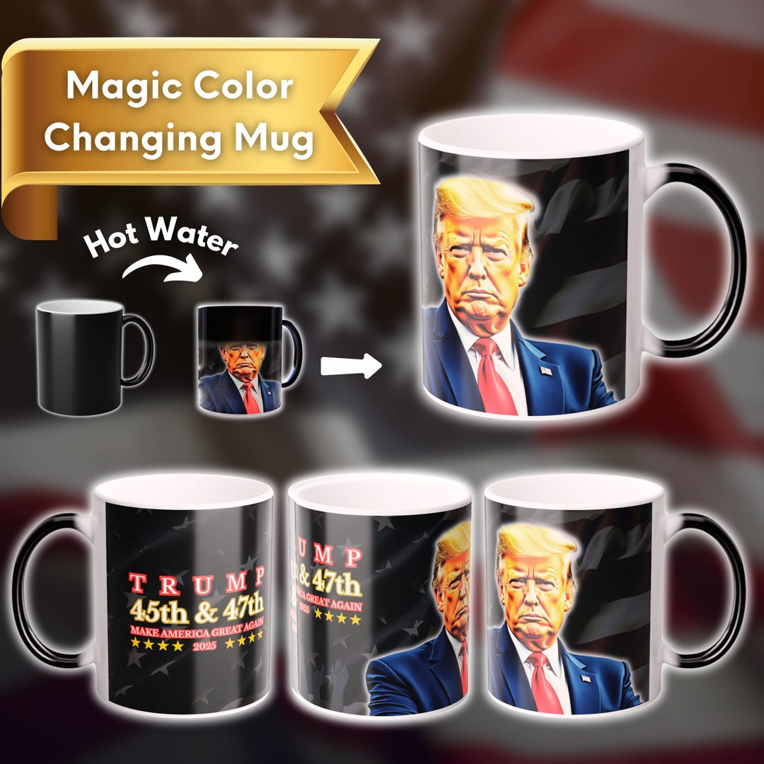 Donald Trump MAGA 2025 Heat Sensitive Mug for Coffee Lovers, Color ...